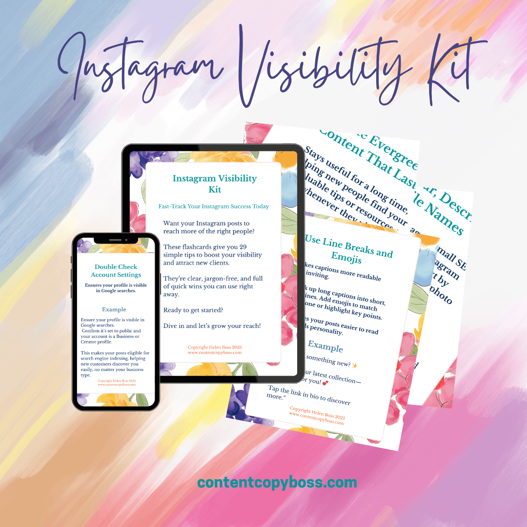 Instagram Visibility Kit Digital Flashcards for Influencers & Brands ...